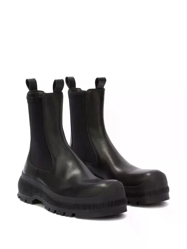 JIL SANDER Logo-embossed Leather Boots