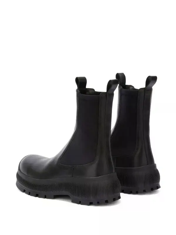 JIL SANDER Logo-embossed Leather Boots