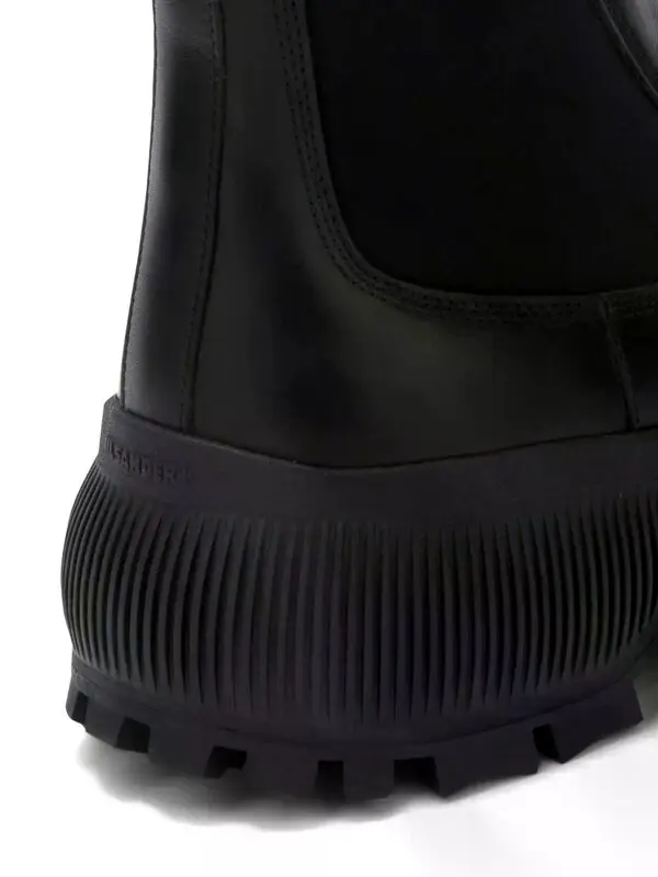 JIL SANDER Logo-embossed Leather Boots
