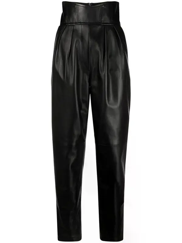 Philipp Plein High-waisted Leather Trousers