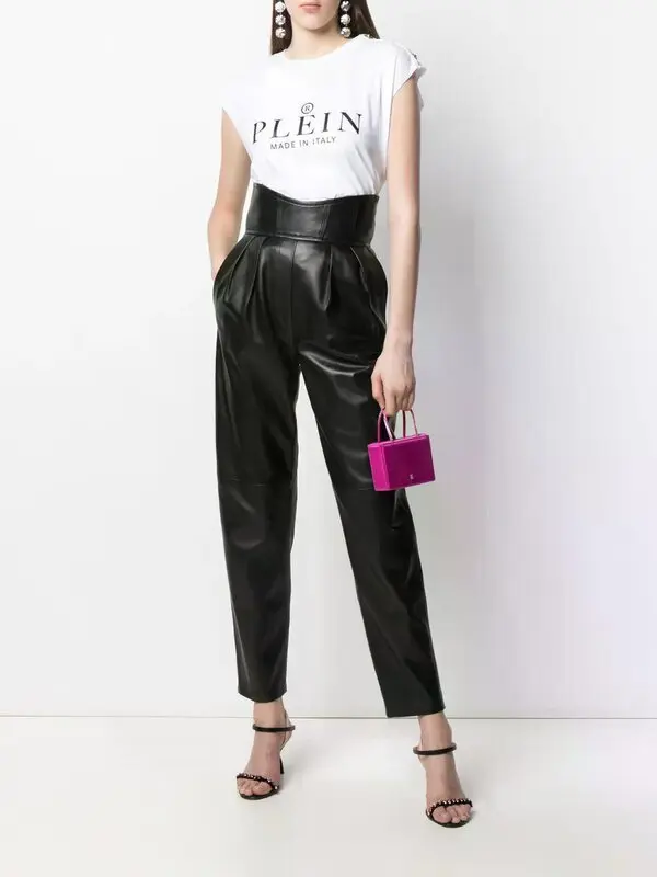 Philipp Plein High-waisted Leather Trousers