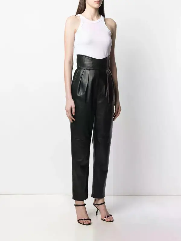 Philipp Plein High-waisted Leather Trousers