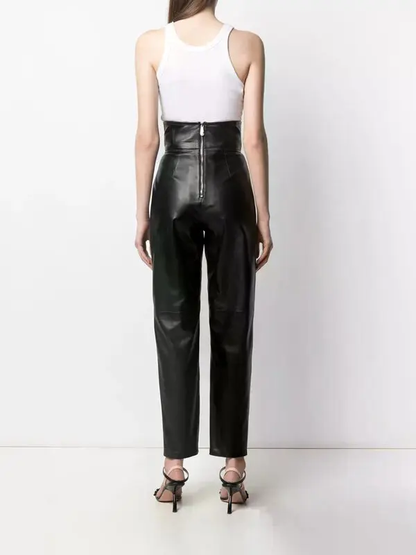 Philipp Plein High-waisted Leather Trousers