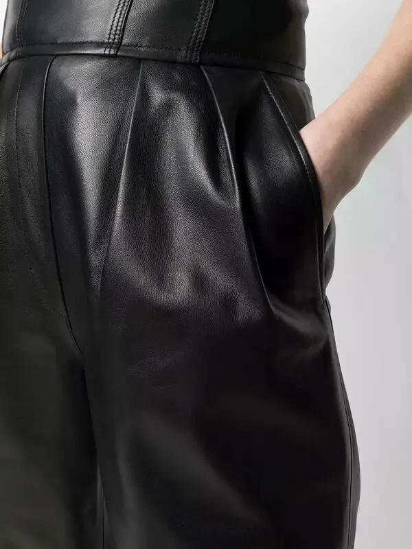 Philipp Plein High-waisted Leather Trousers