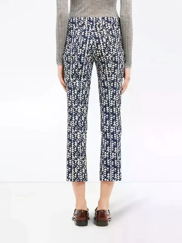 Prada Graphic Print Cropped Trousers