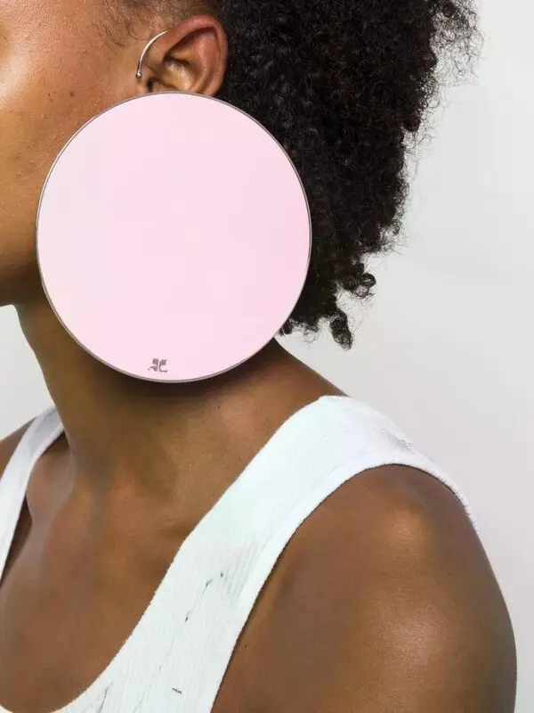 COURREGES Logo-embossed Circular Earring