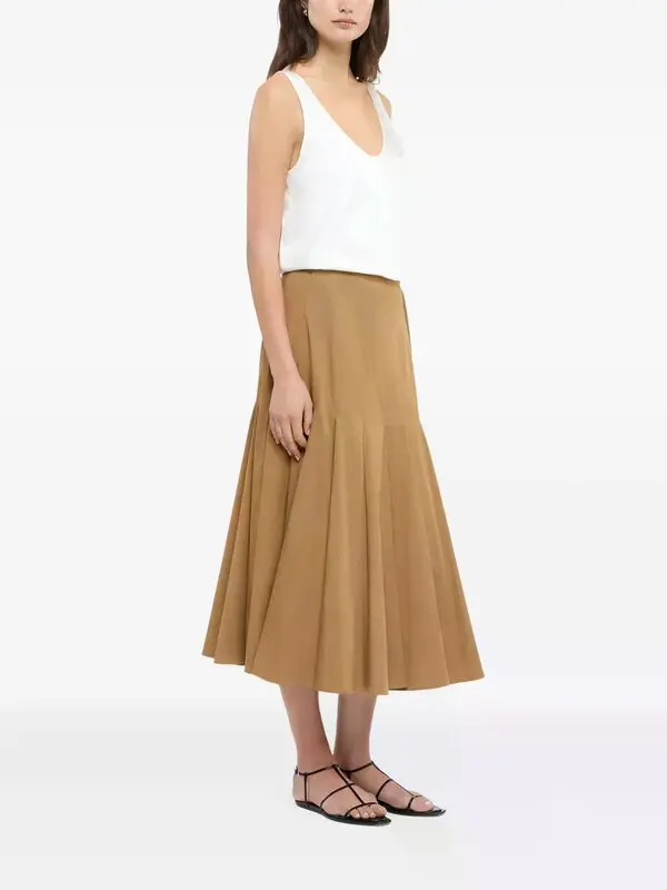 Another Tomorrow Panelled Wrap Midi Skirt