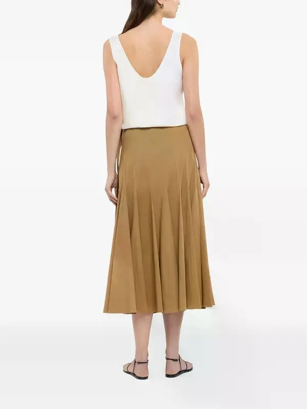 Another Tomorrow Panelled Wrap Midi Skirt