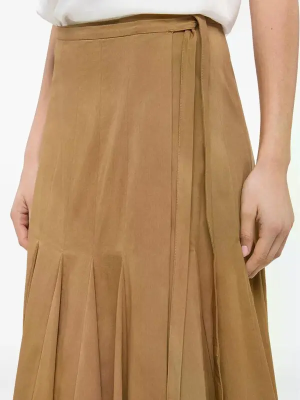 Another Tomorrow Panelled Wrap Midi Skirt