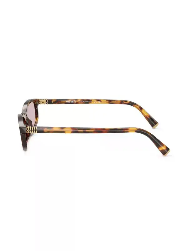 Miu Miu Tortoiseshell Oval Sunglasses - Brown