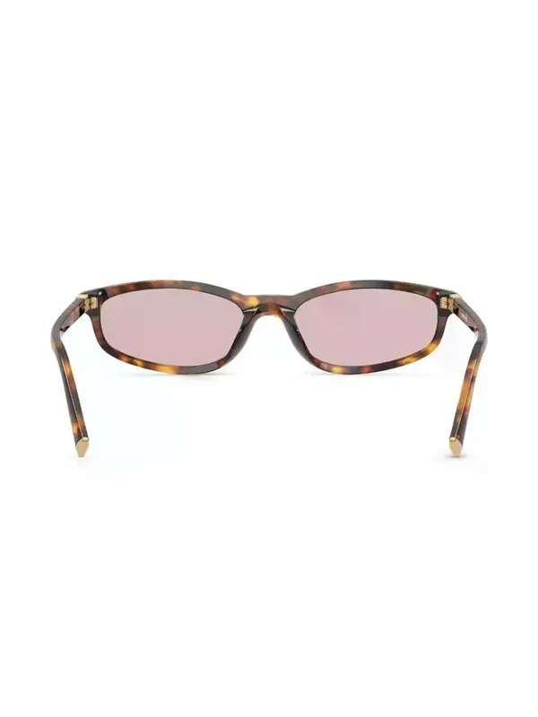 Miu Miu Tortoiseshell Oval Sunglasses - Brown