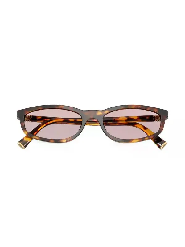 Miu Miu Tortoiseshell Oval Sunglasses - Brown