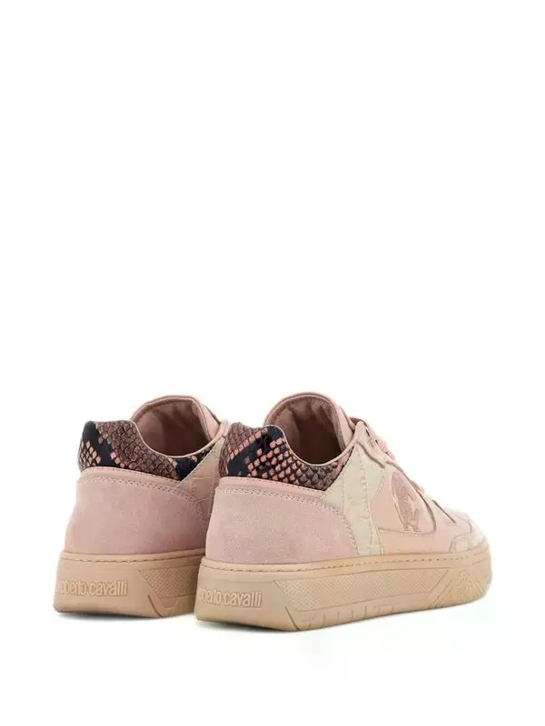Roberto Cavalli Mirror Snake-appliqué Sneakers