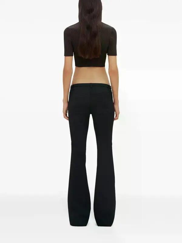 COURREGES Ribbed Knit V-neck Top