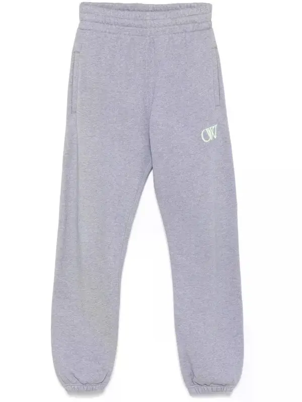 Off-White Logo Embroidered Track Trousers - Grey