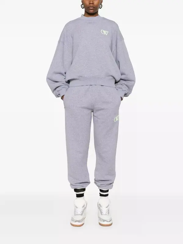 Off-White Logo Embroidered Track Trousers - Grey