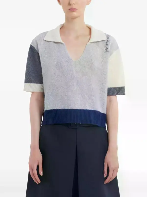 Marni V-neck Ribbed T-shirt