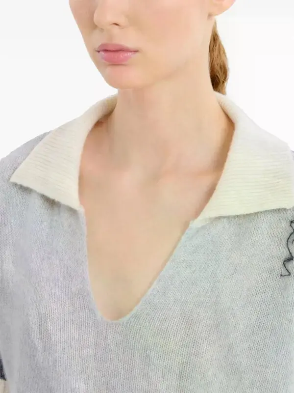 Marni V-neck Ribbed T-shirt
