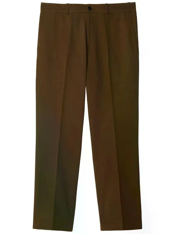 Burberry Cotton Trousers With Equestrian Knight Motif - Brown