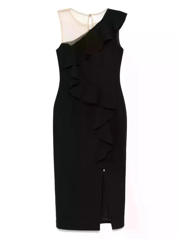 NISSA Asymmetric Dress - Black