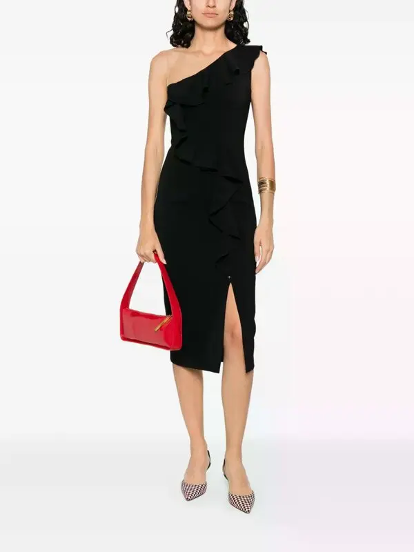 NISSA Asymmetric Dress - Black