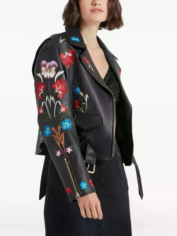 TEMPERLEY LONDON Toledo Embroidered Leather Biker Jacket
