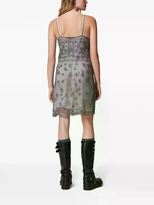 TWINSET Embroidered Tulle Mini Dress
