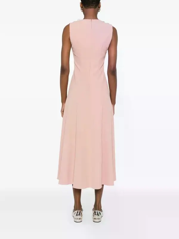 NISSA Scallop-collar Midi Dress - Pink