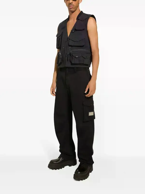 Dolce & Gabbana Logo-plaque Mid-rise Cargo Trousers