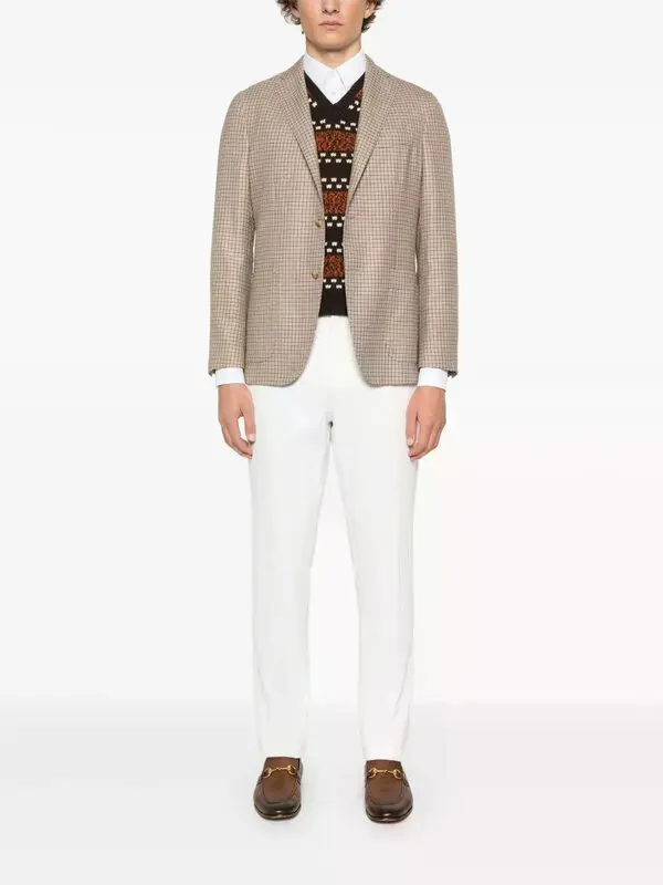 Boglioli Checked Blazer - Brown