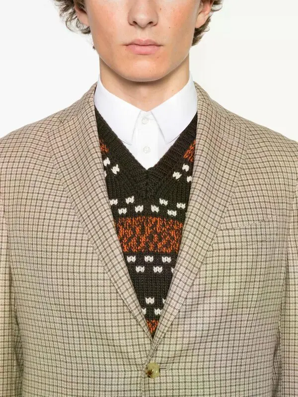Boglioli Checked Blazer - Brown