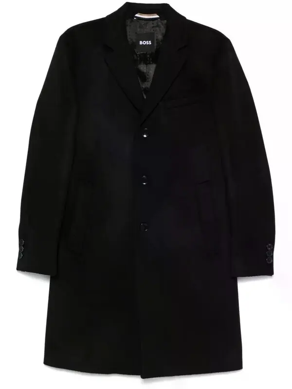 BOSS Virgin Wool-cashmere Blend Felted Coat