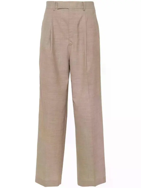 Auralee Tailored Straight Trousers - Neutrals