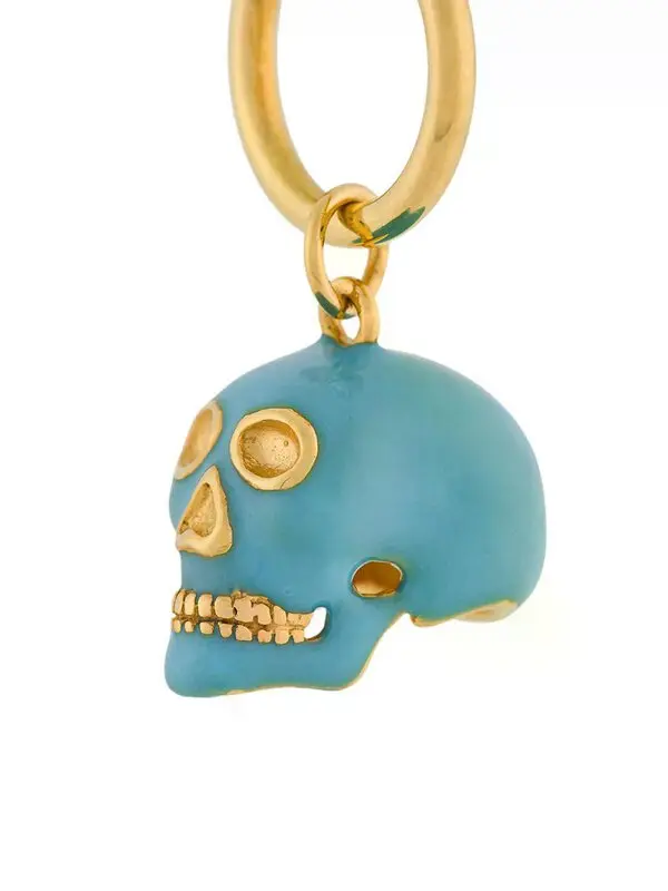TRUE ROCKS Small Skull Hoop Earring - Gold