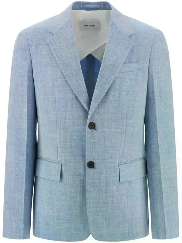 FERRAGAMO Single-breasted Blazer - Blue