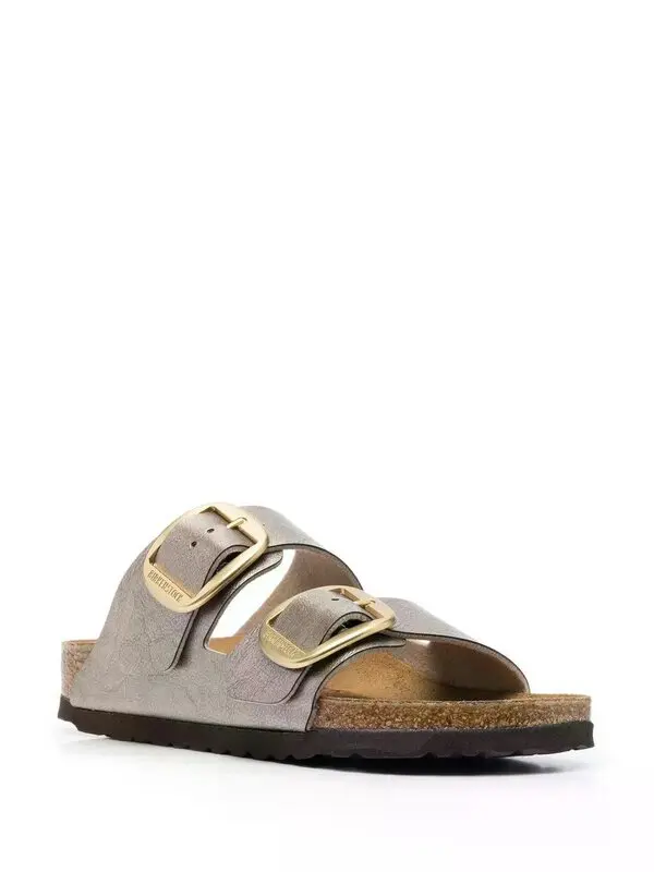 BIRKENSTOCK Metallic-effect Flat Sandals