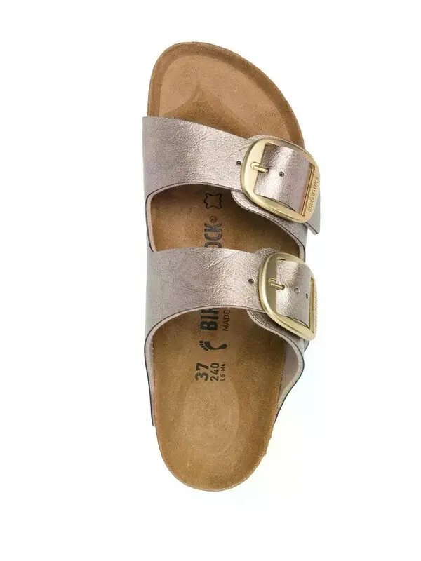 BIRKENSTOCK Metallic-effect Flat Sandals