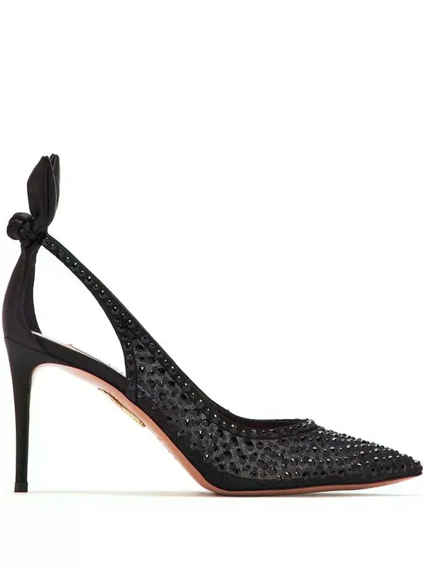 AQUAZZURA 85mm Crystal-embellished Slingback Pumps