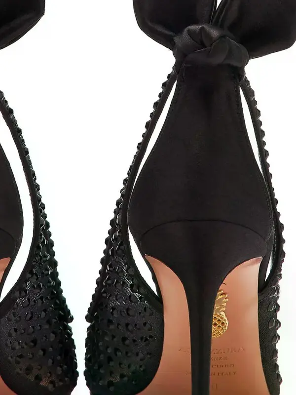 AQUAZZURA 85mm Crystal-embellished Slingback Pumps
