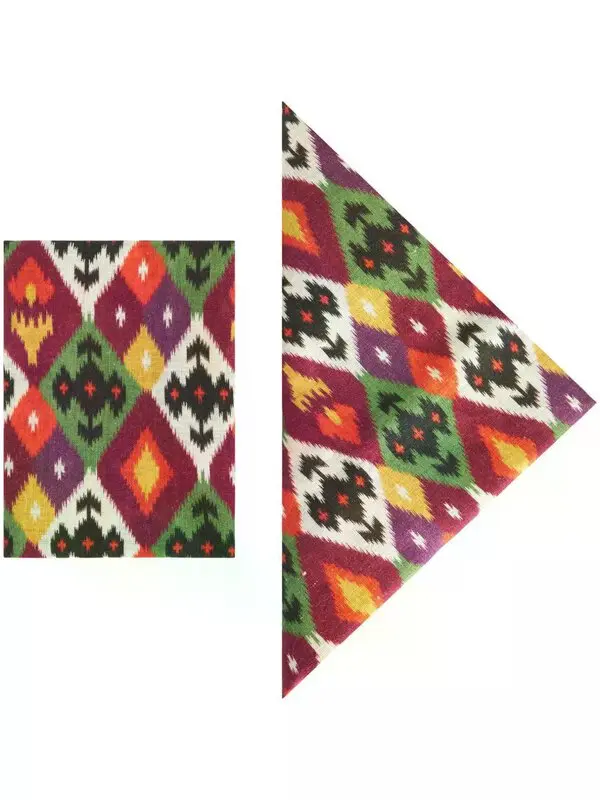 CABANA X Schumacher Diamond Ikat Linen Napkins - Red