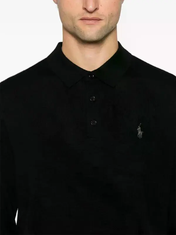 Polo Ralph Lauren Knitted Polo Shirt - Black
