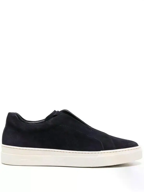 SCAROSSO Luca Suede Slip-on Sneakers - Blue