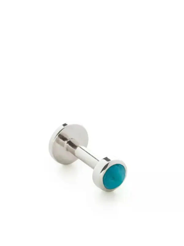 Monica Vinader 14kt White Gold Mini Gem Post Earring - Silver