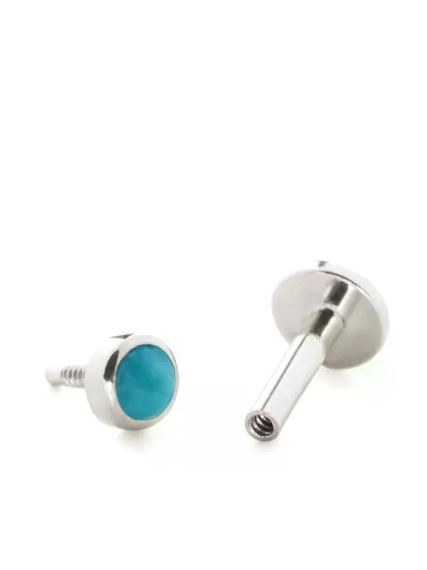 Monica Vinader 14kt White Gold Mini Gem Post Earring