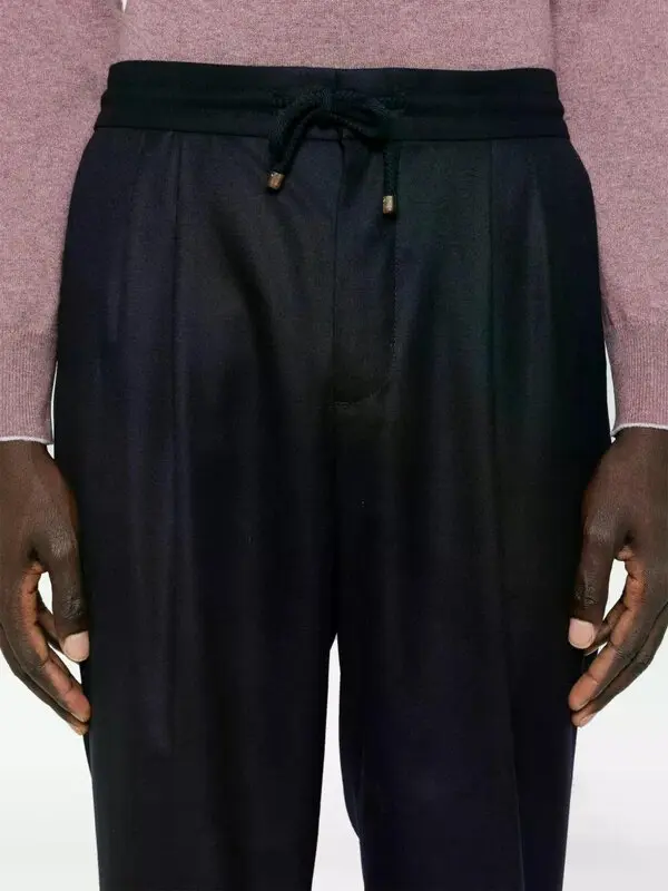 Brunello Cucinelli Mid-rise Tapered Trousers - Blue