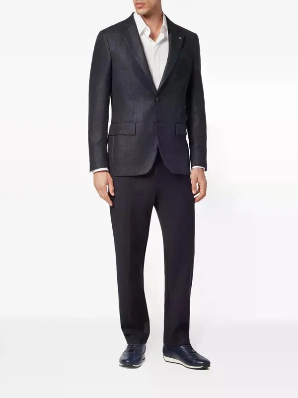BILLIONAIRE Logo-patch Single-breasted Blazer - Blue