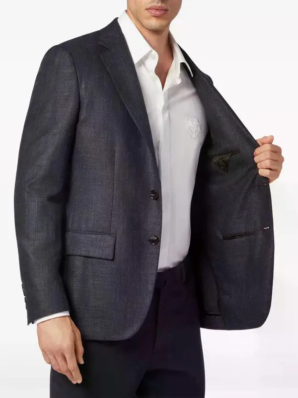 BILLIONAIRE Logo-patch Single-breasted Blazer - Blue