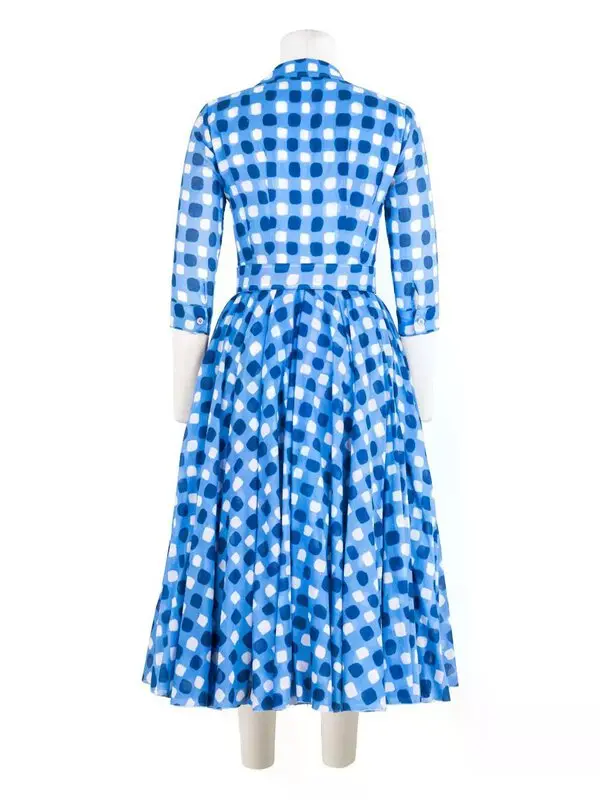 Samantha Sung Check-pattern Midi Dress - Blue