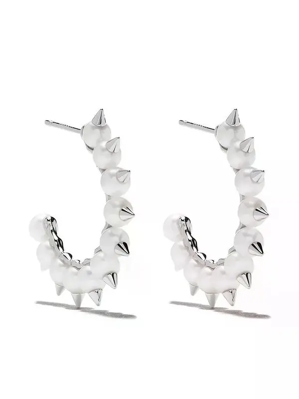 TASAKI 18kt White Gold Danger Tribe Pearl Earrings - Silver