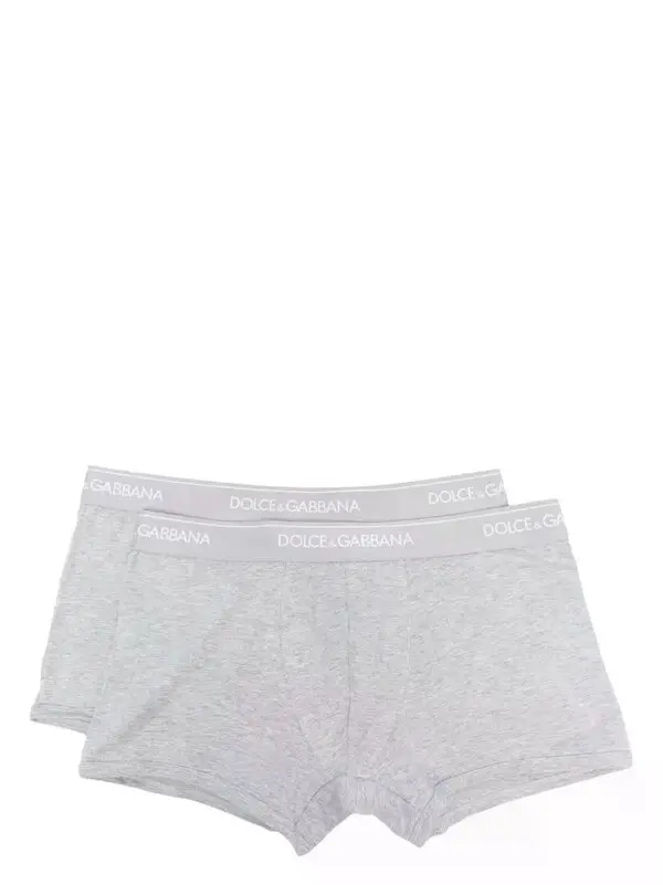 Dolce & Gabbana Logo-waist Cotton Boxers - Grey